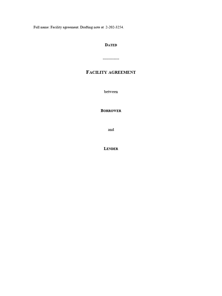 Facility Agreement | PDF | Interest | Loans