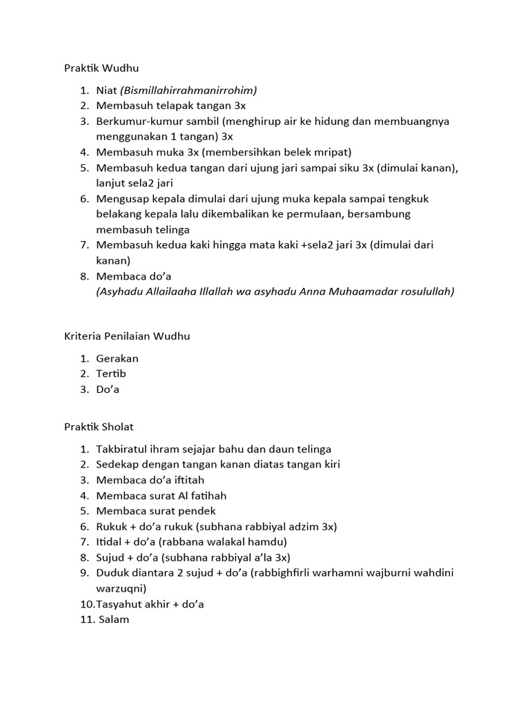 Praktik Wudhu | PDF