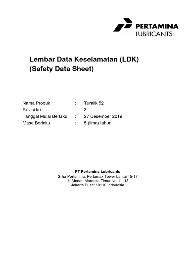 (Bahasa) SDS Turalik 52 | PDF