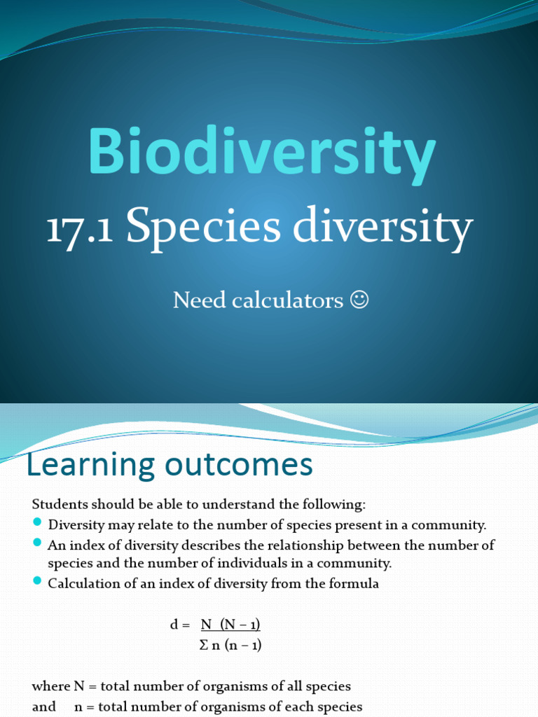 Importance of Calculating Diversity Index | PDF | Biodiversity | Species