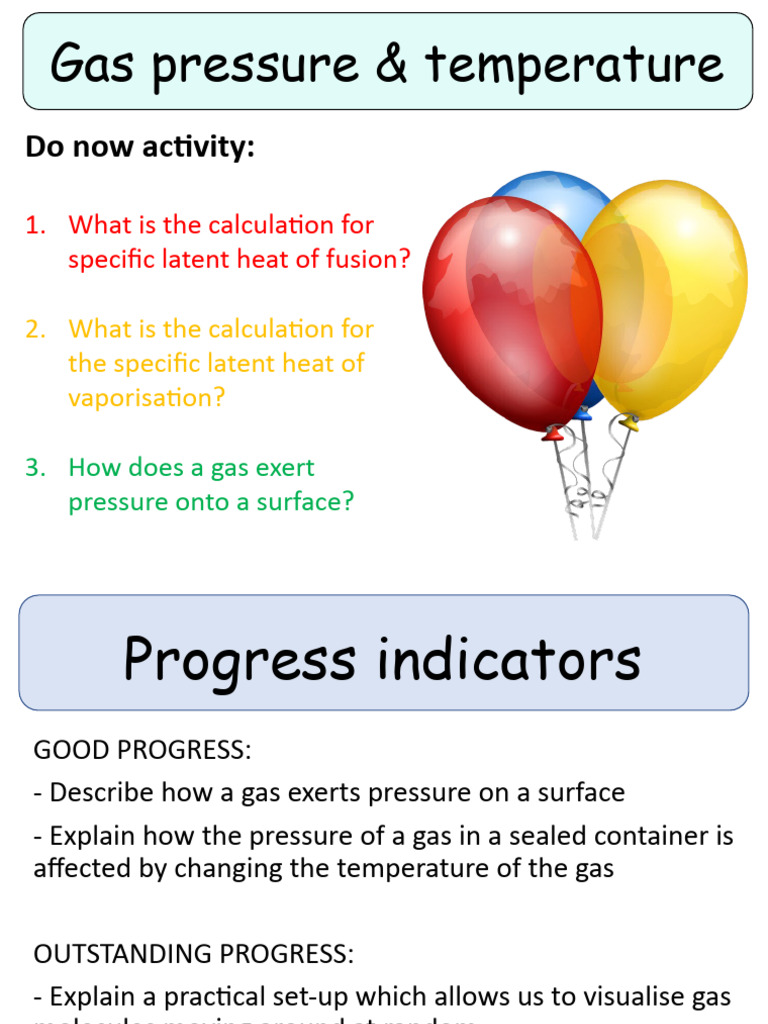 Gas Pressure and Temperature Explained | PDF | Gases | Temperature