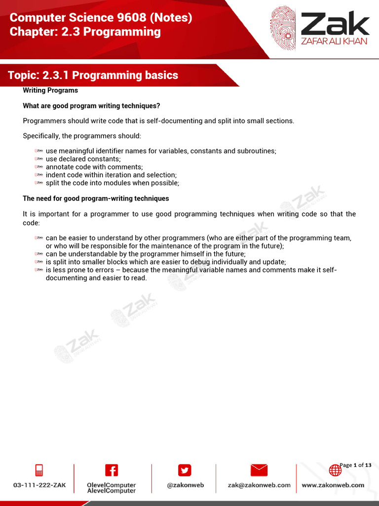2-3-1 Programming Basics | PDF | Variable (Computer Science) | Data Type