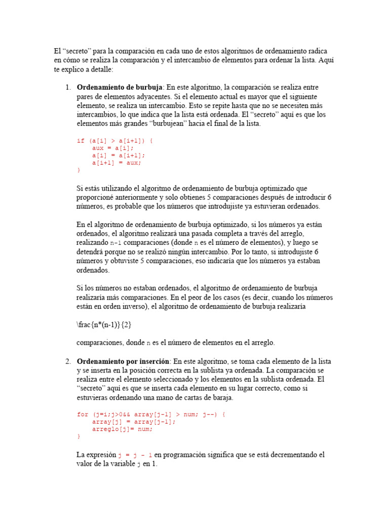 Ordenamiento | PDF | Algoritmos y Estructuras de Datos | Programación ...