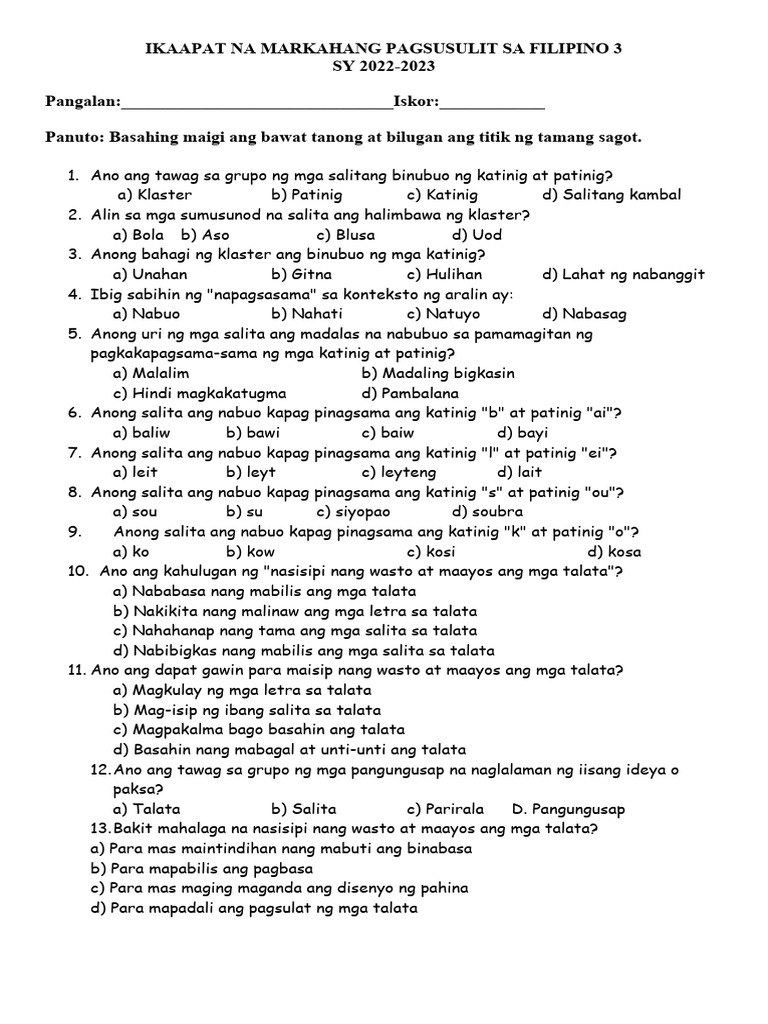 Filipino 3 | PDF
