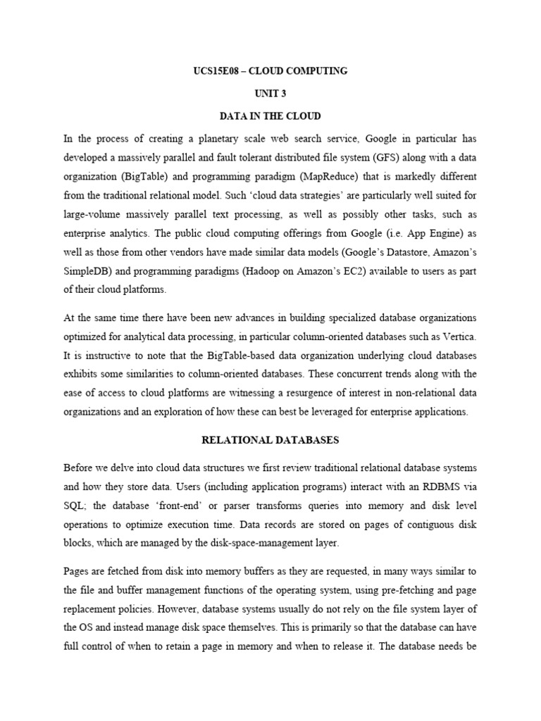 Cloud Data Strategies Overview | PDF | Map Reduce | Databases