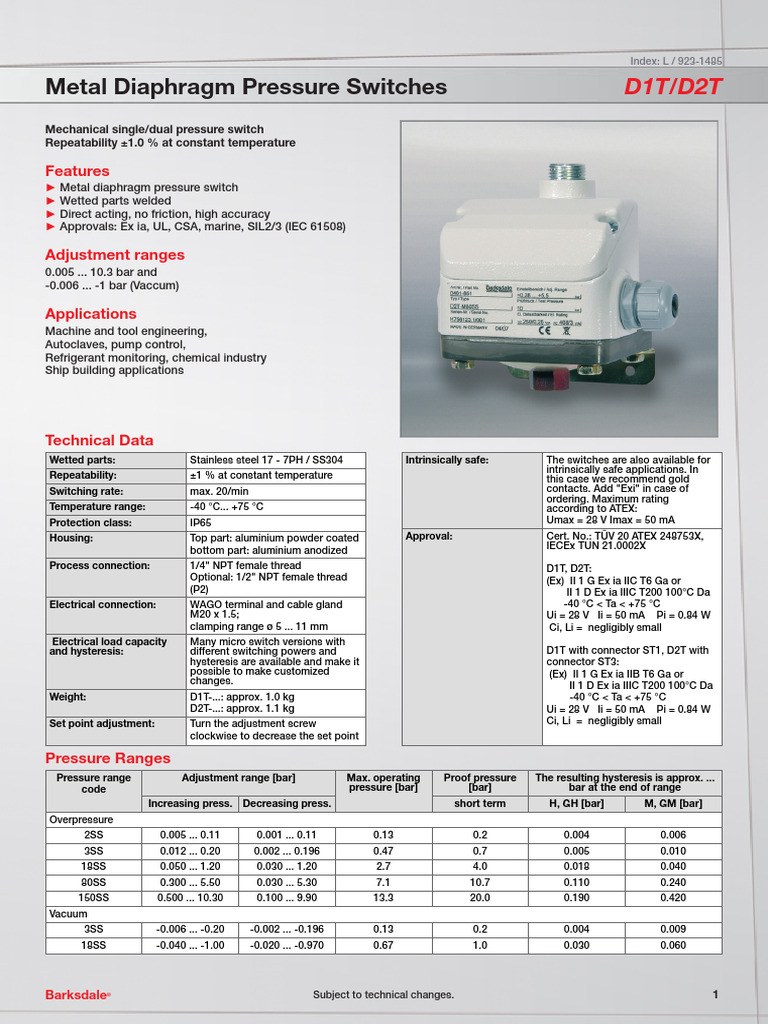 Manostat ENP VOITH | PDF | Switch | Materials