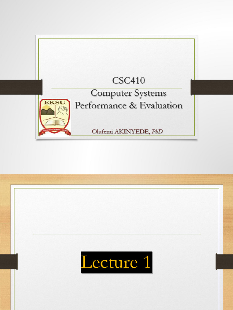 Csc410 Computer Systems Performance And Evaluation Copy Pdf