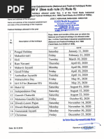 TAMIL NADU - Holiday List - Form II | PDF