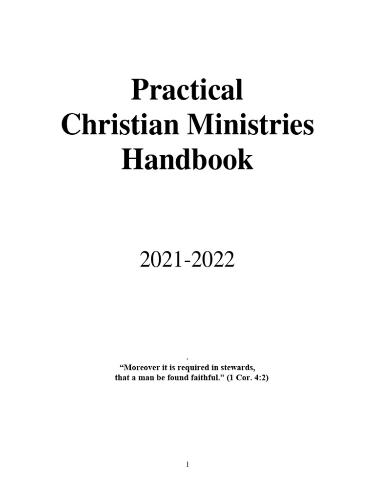 Practical Christian Ministries Handbook 2021 2022 | Download Free PDF ...