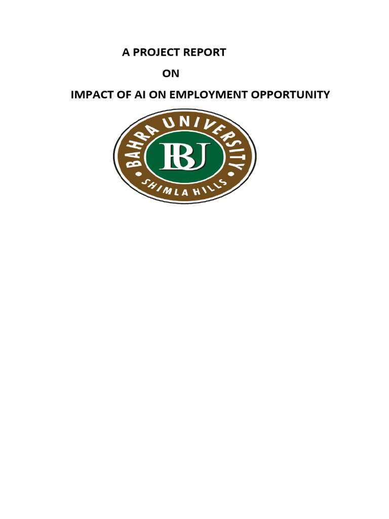 A Project Report On Role of Ai | PDF | Artificial Intelligence ...