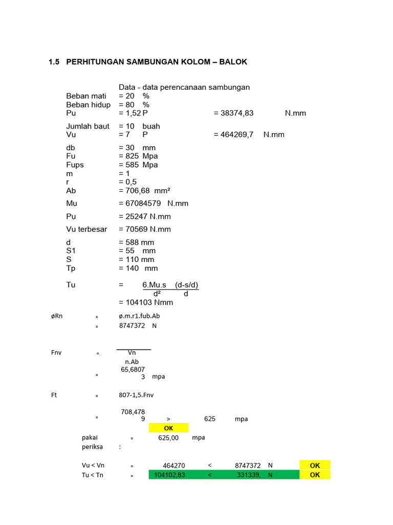 TUBES BAJA PERHITUNGAN SAMBUNGAN | PDF