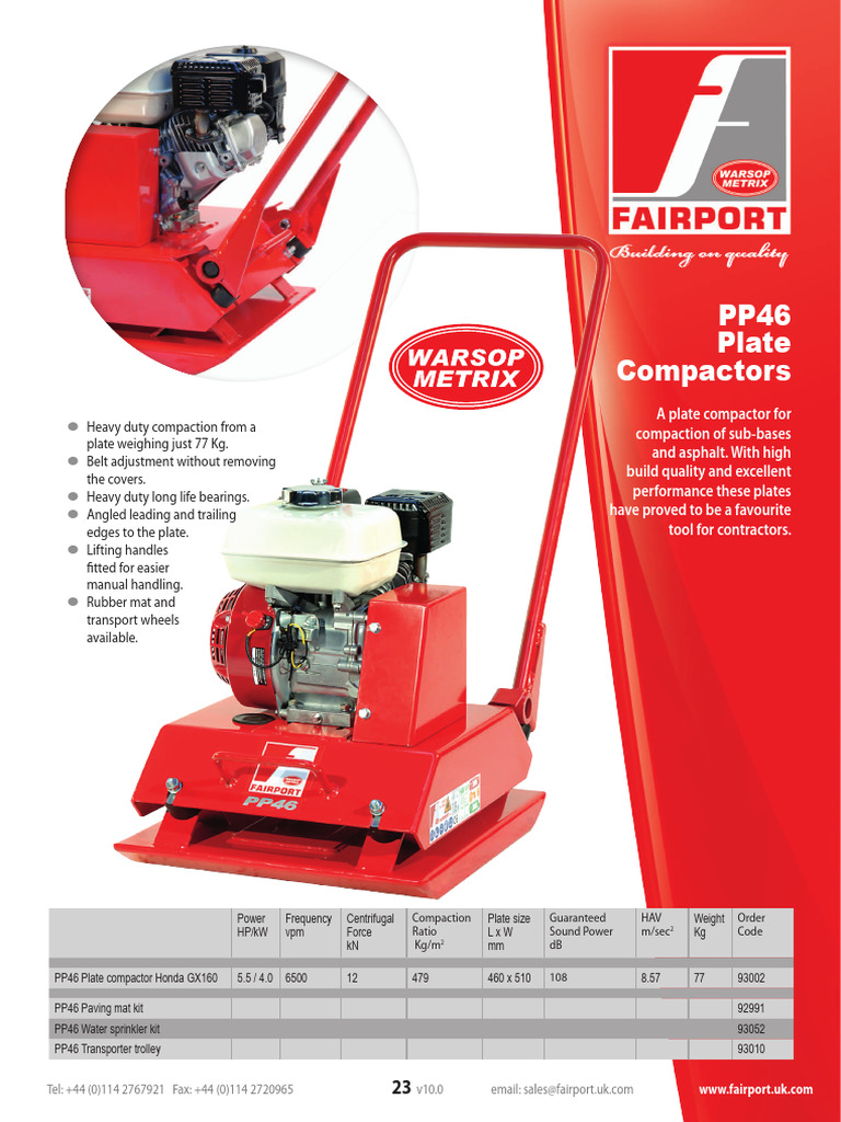 PP46 Standard Plate Compactors | PDF | Motor Vehicle