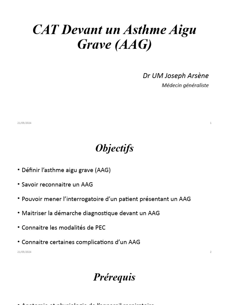 Topo Asthme Aigu Grave (AAG) | PDF | Asthme | Spécialités médicales