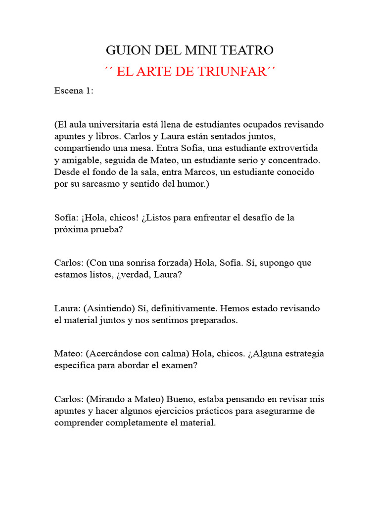 Mini Teatro: El Arte de Triunfar | PDF | Artes del Lenguaje y ...