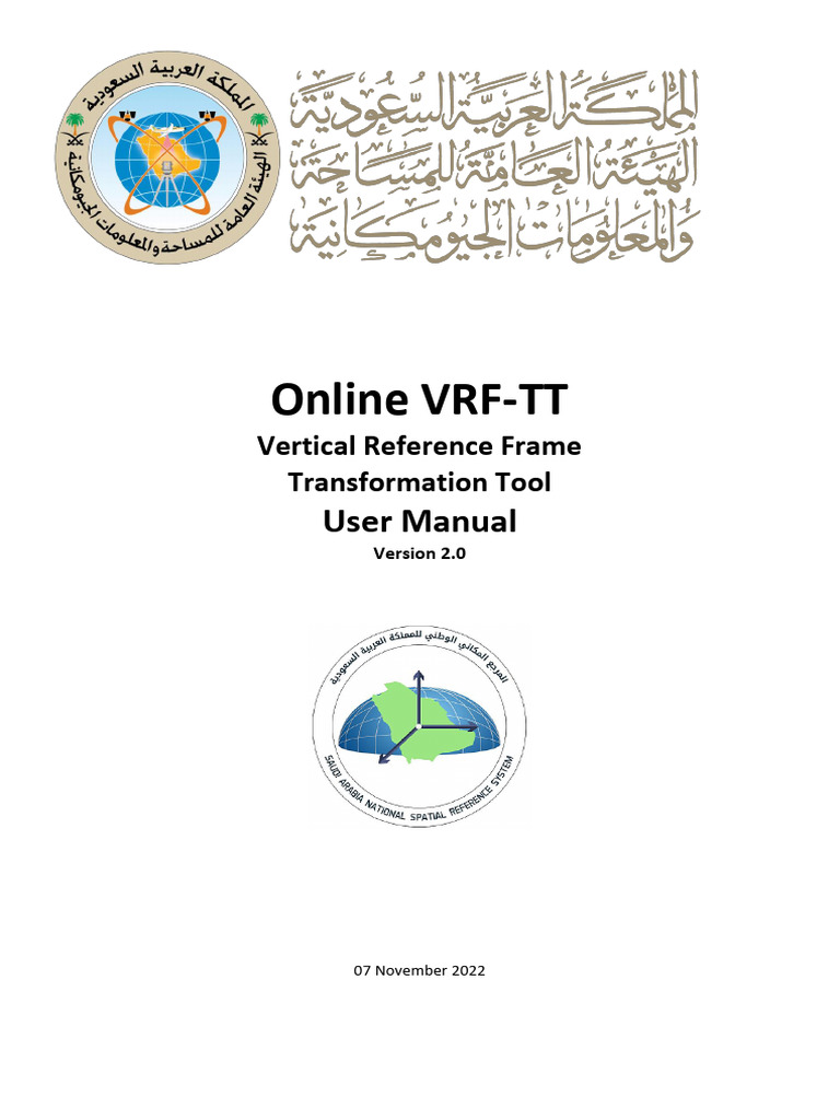 Online VRF-TT User Manual v2.0 2022-11-07 | PDF | Latitude | Geodesy