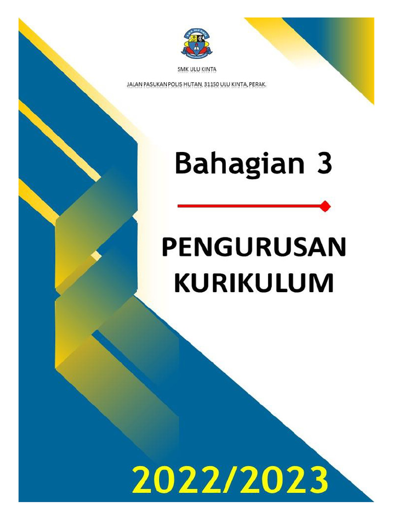 BHG 3-Pengurusan Kurikulum 2022 Edisi 2 8may | PDF