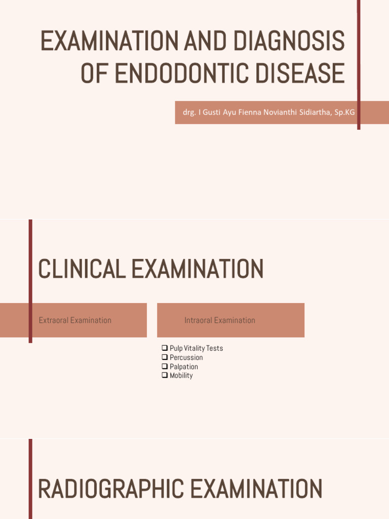 (05&07) Examination and Diagnosis of Endodontic Disease 2 | PDF ...