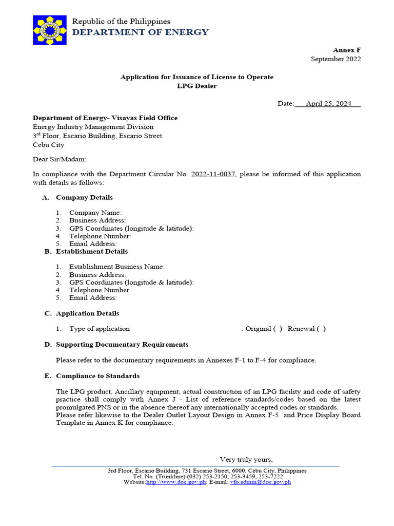 Doe LTO Annex F | PDF | Business | Finance & Money Management