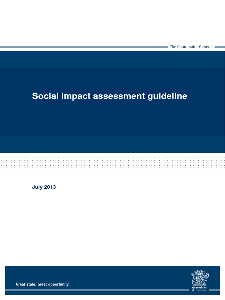 Social Impact Assessment Guideline | PDF | Cost Of Living | Environmental Impact Statement