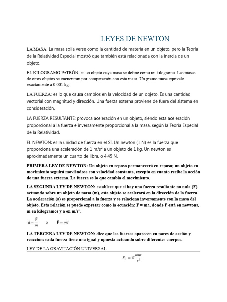 Leyes de Newton | PDF