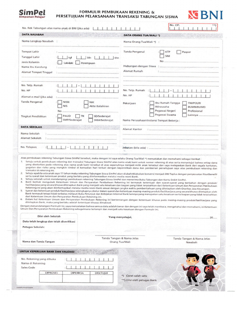 Formulir Pembukaan Rekening | PDF