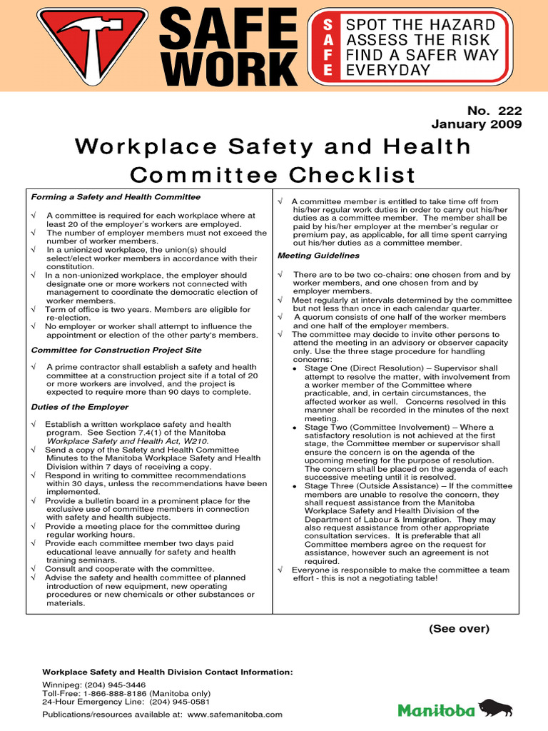 bltn222 Committee Checklist | PDF | Occupational Safety And Health ...