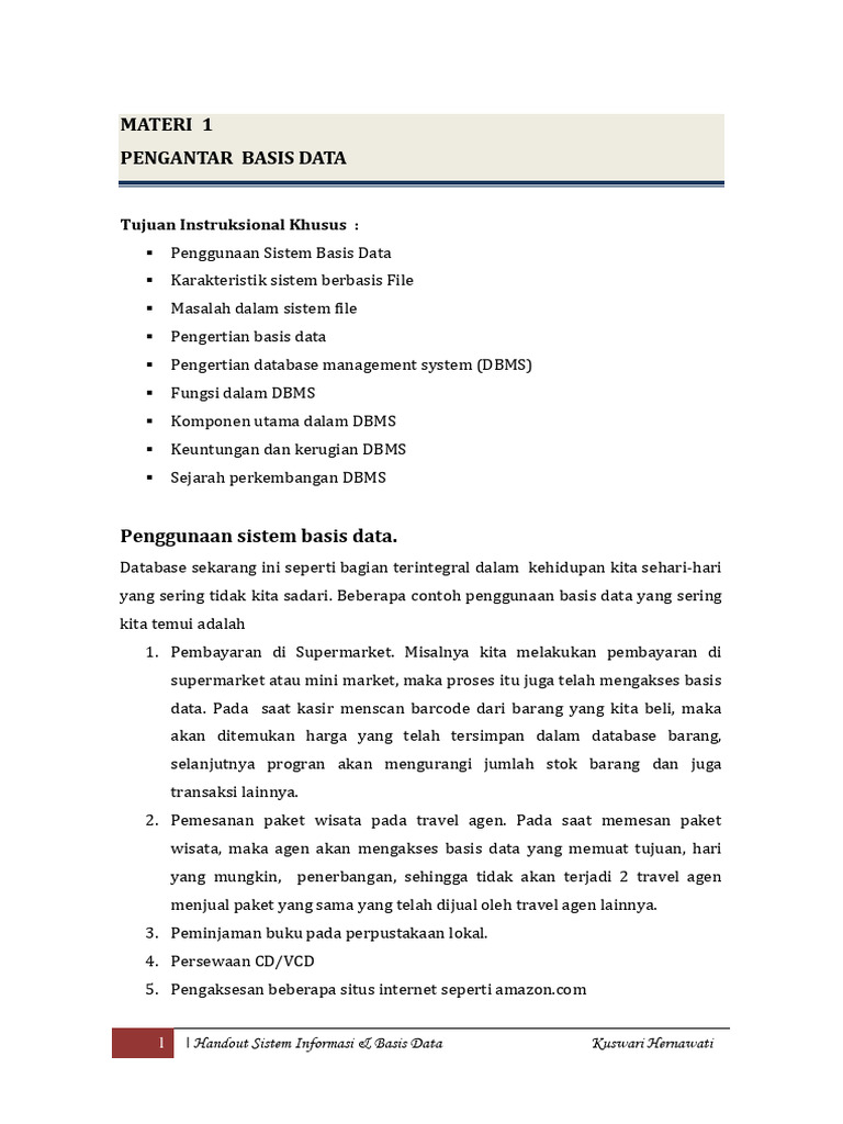 Pengantar Basis Data | PDF