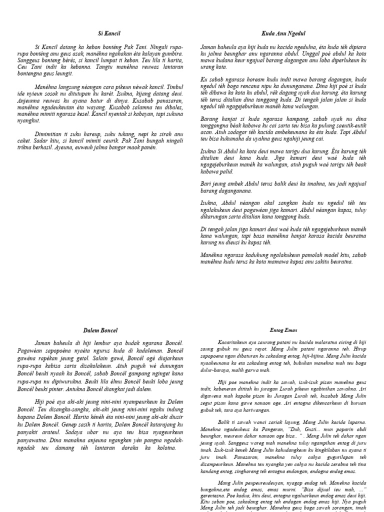 10 Dongeng bahasa sunda | PDF