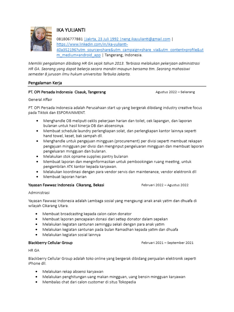 CV Ika-1 | PDF | Bisnis