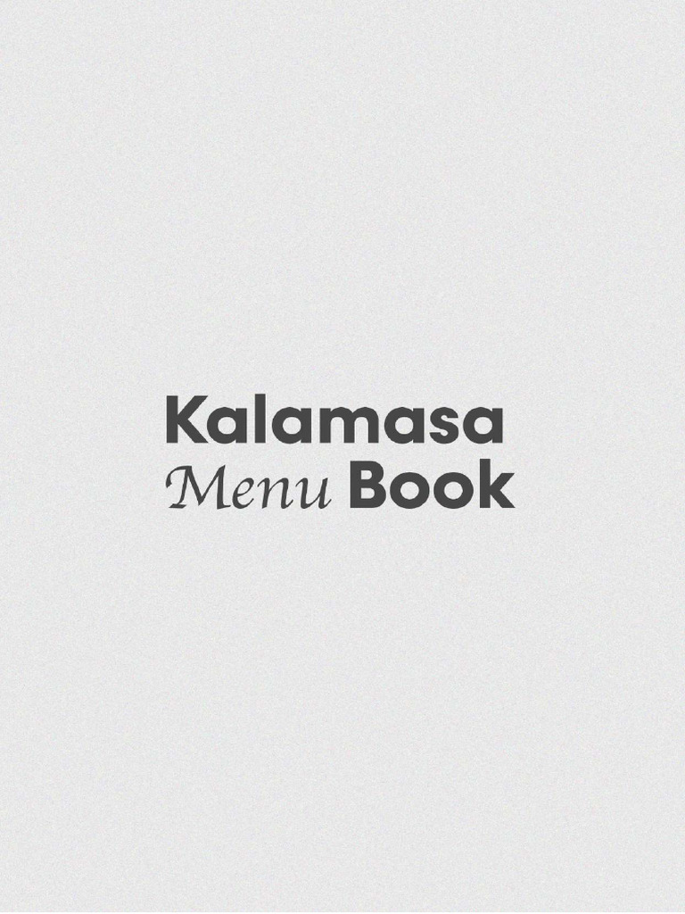 Menu Book Kalamasa | PDF