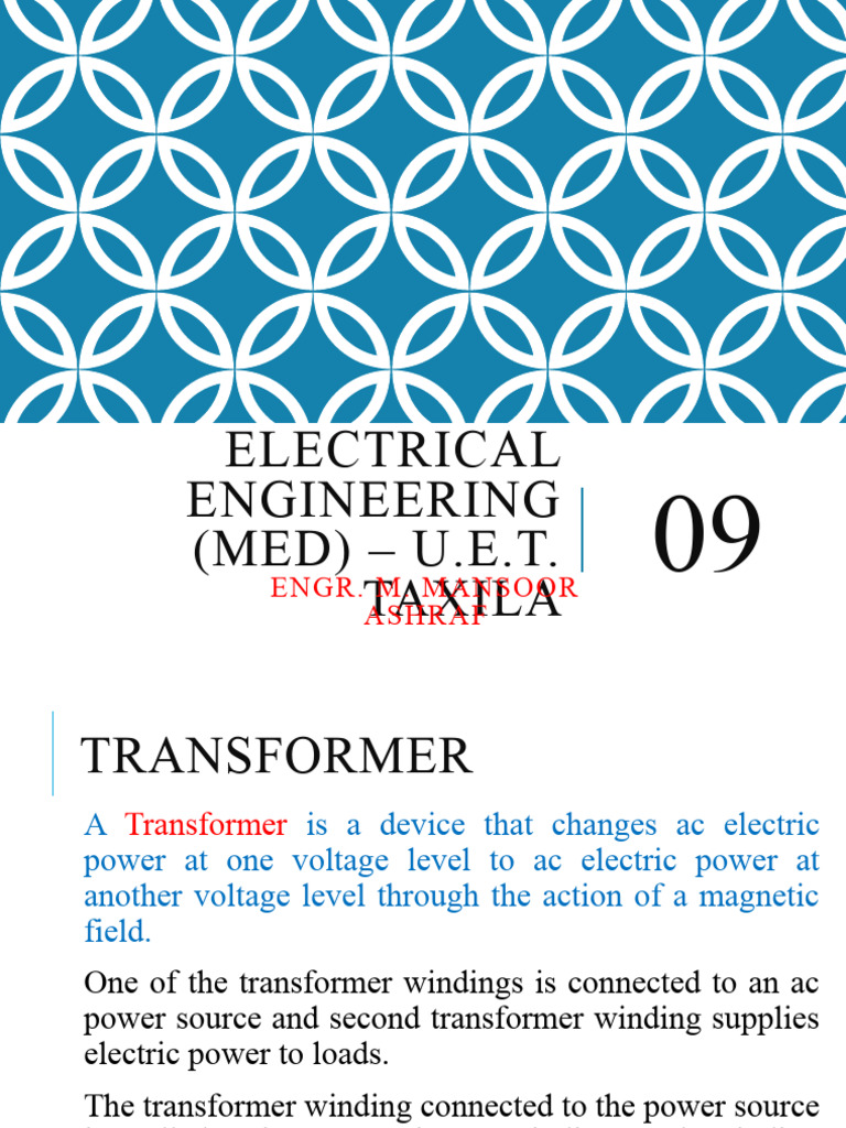 Lecture 09 | PDF | Transformer | Electric Power Transmission