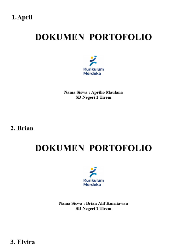 Cover Dokumen Portofolio | PDF