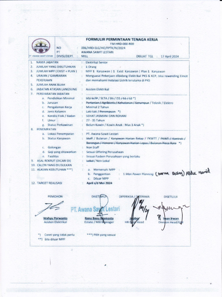FPTK Electical Senior April 2024 | PDF