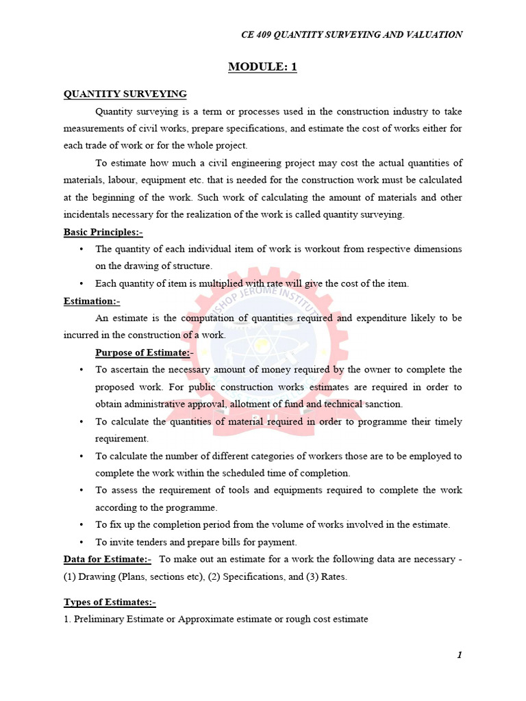 Quantity Surveying and Valuation Guide | PDF | Concrete | Brick