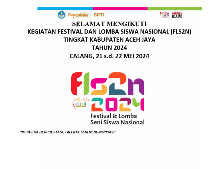 Spanduk FLS2N 2024 Aceh Jaya | PDF