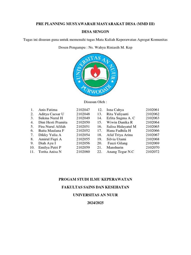 Pre Planning MMD Iii | PDF | Pengembangan Diri