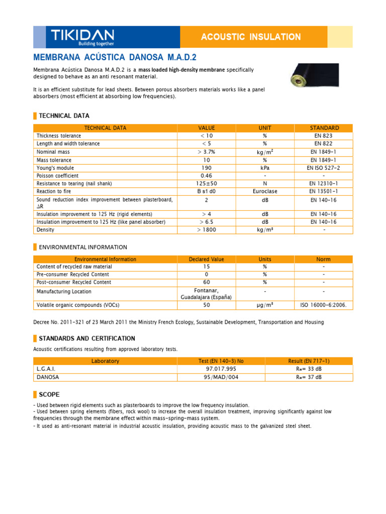 Tikidan TDS - M.A.D. 2 | PDF | Drywall | Membrane