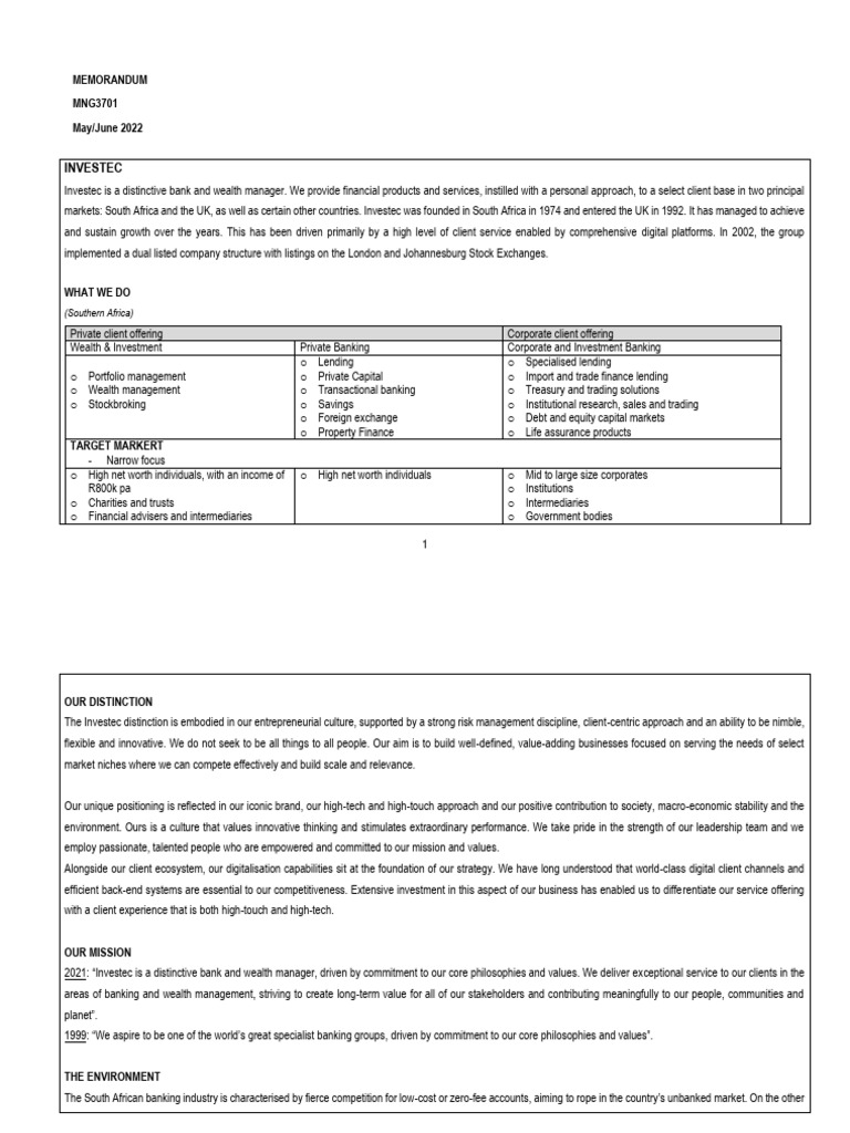 MNG3701 MJ Memo Final | PDF | Competitive Advantage | Resource