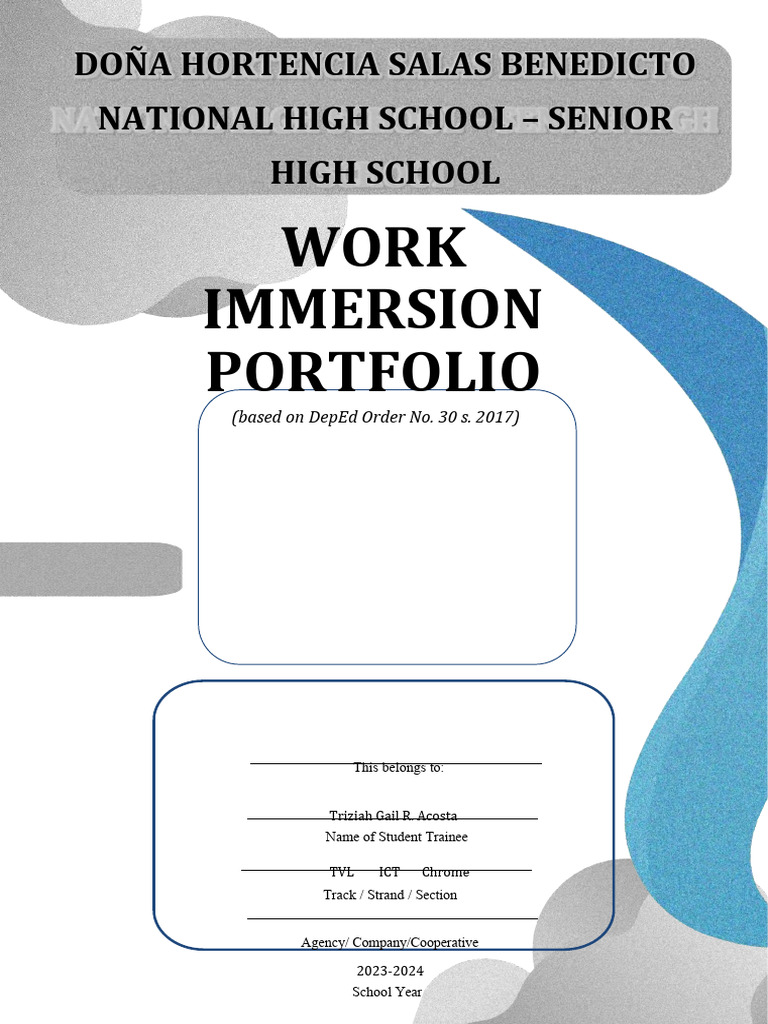 New Work Immersion Portfolio Template | Download Free PDF | Job Interview | Leadership