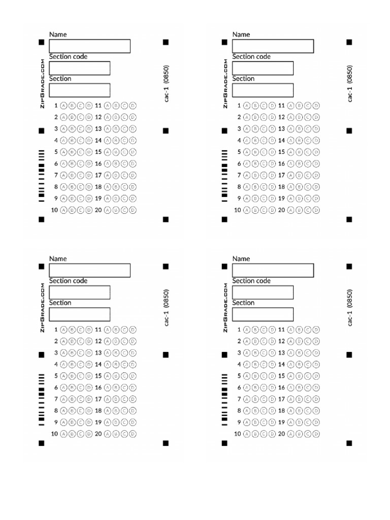 Answer Sheet 20 | PDF