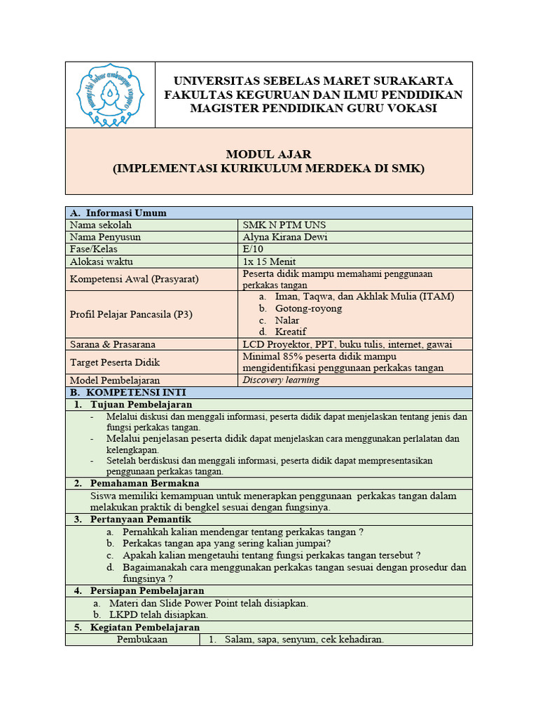 Modul Ajar X TM Kurikulum Merdeka | PDF