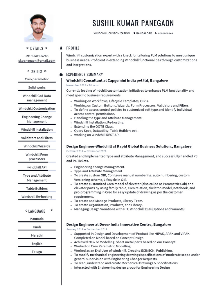 Sushil Kumar Windchill Resume | PDF | Product Lifecycle | Computing