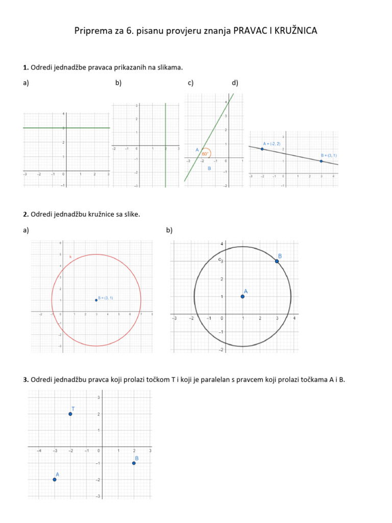 Pravac I Kružnica-Vježba | PDF