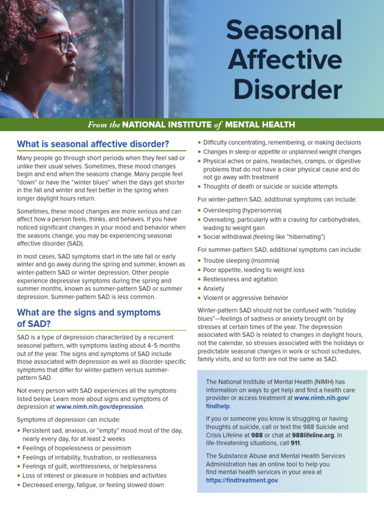 Seasonal Affective Disorder 508 | PDF | Major Depressive Disorder ...