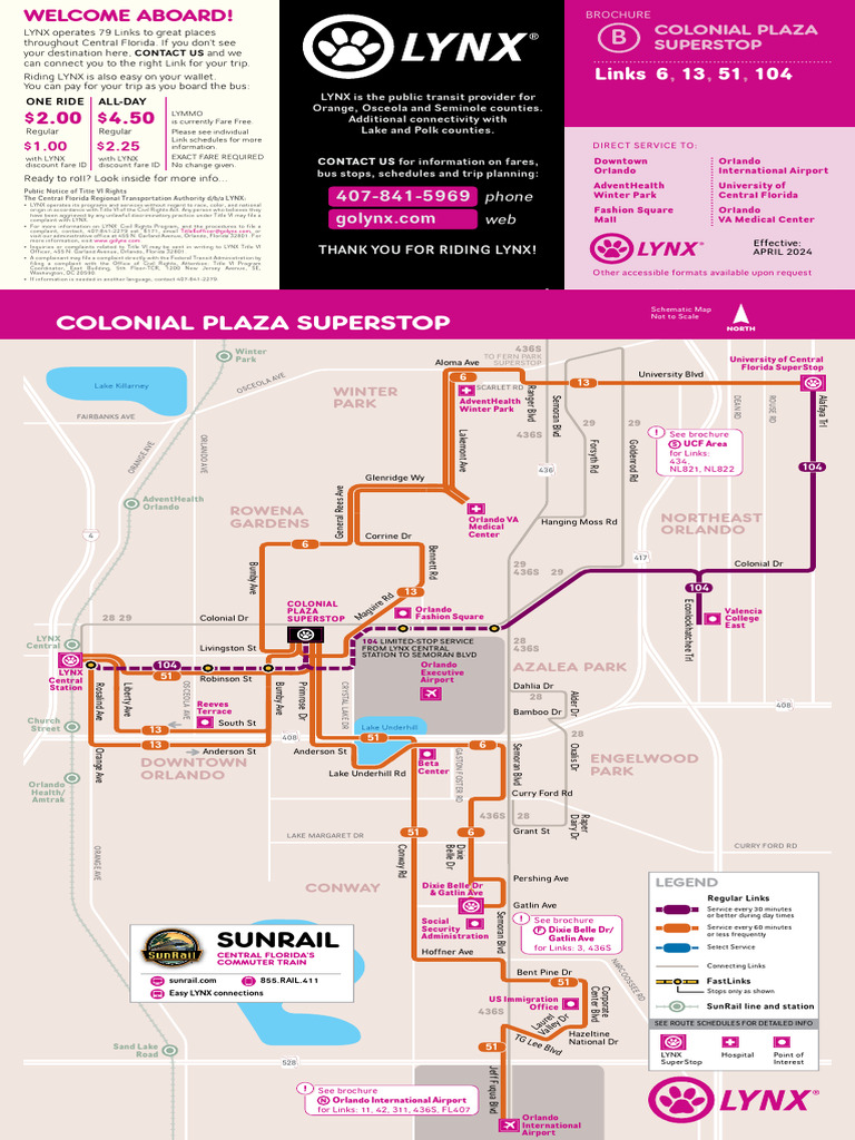 LYNX Bus Routes & Stops Guide | PDF | Transport Economics | Public ...