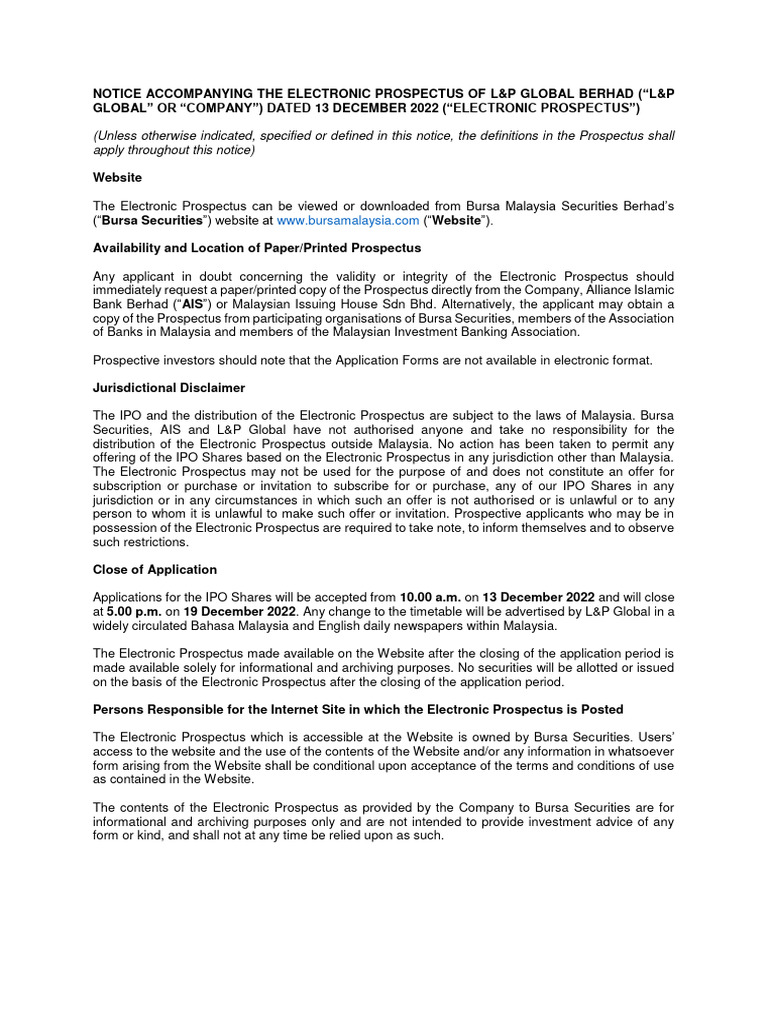 LP Global Prospectus | PDF | Securities (Finance) | Initial Public Offering