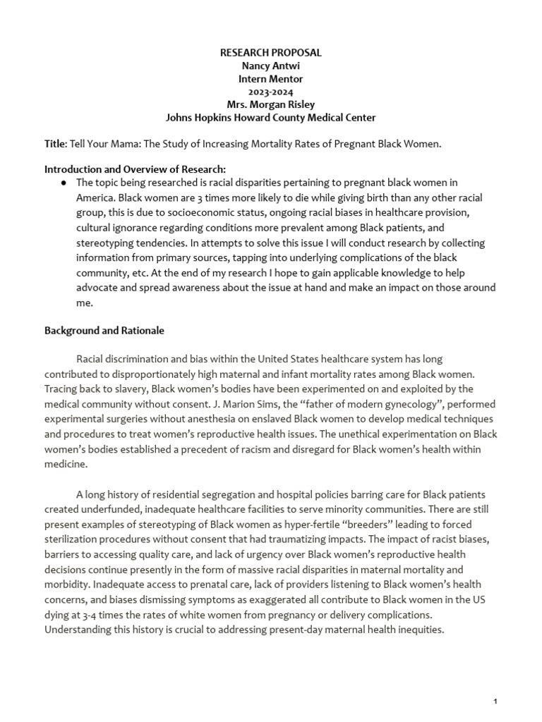 Research Proposal Assignment Kiehl 2022-2023 1 | PDF | Health Equity ...