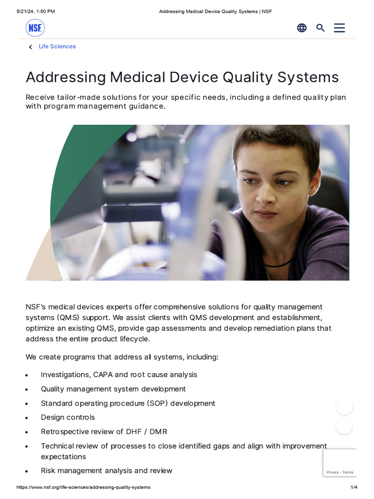 Addressing Medical Device Quality Systems | PDF | Quality Management ...