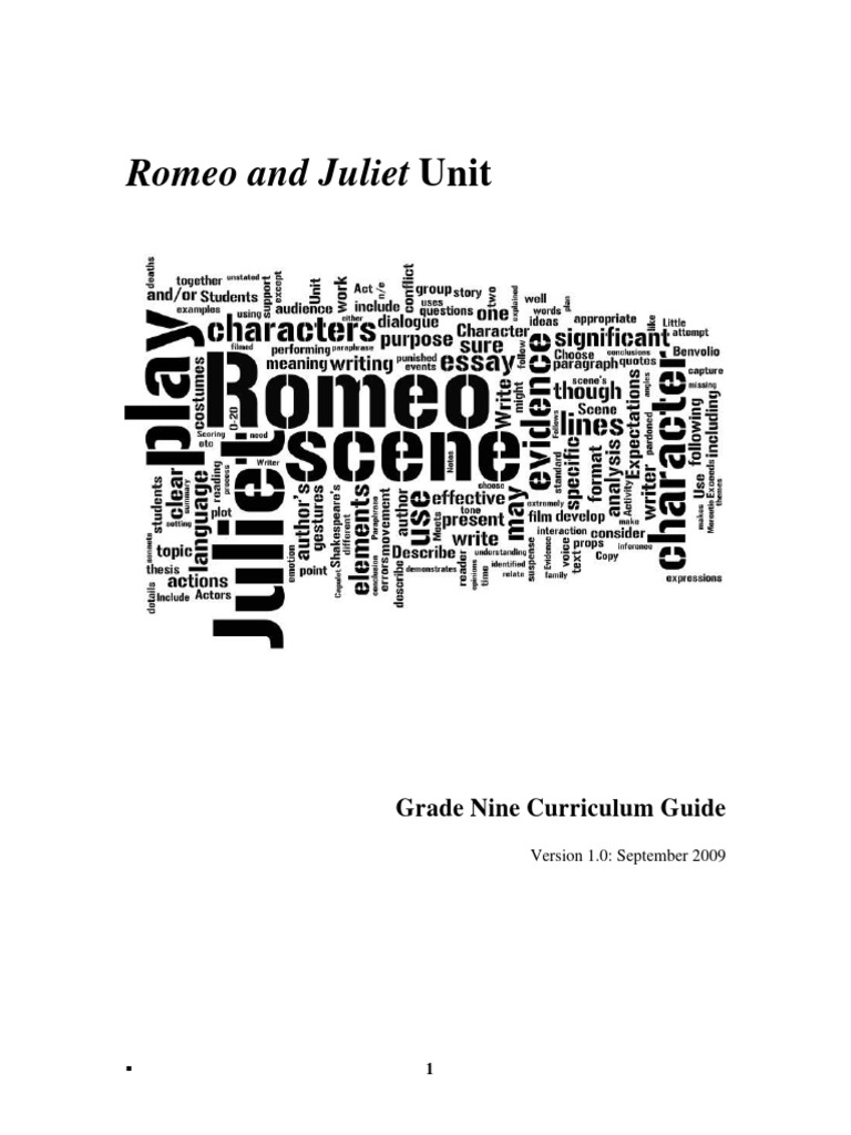 Romeo and Juliet Unit | Download Free PDF | Characters In Romeo And ...