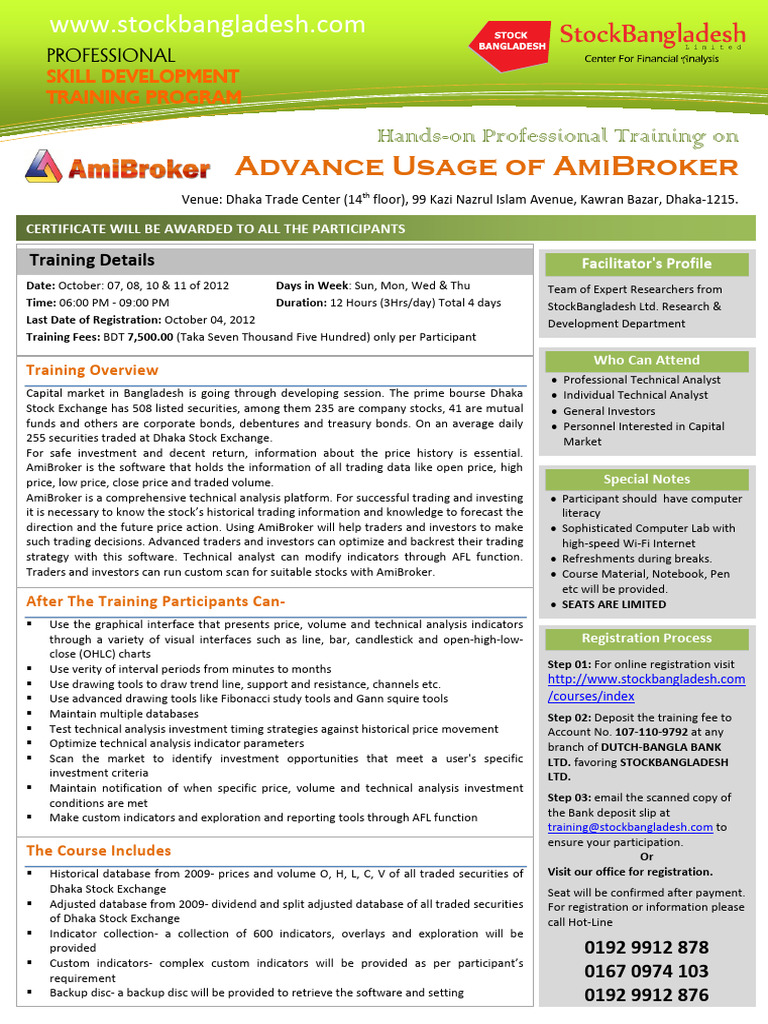 AmiBroker Training for Analysts | PDF | Technical Analysis | Investing